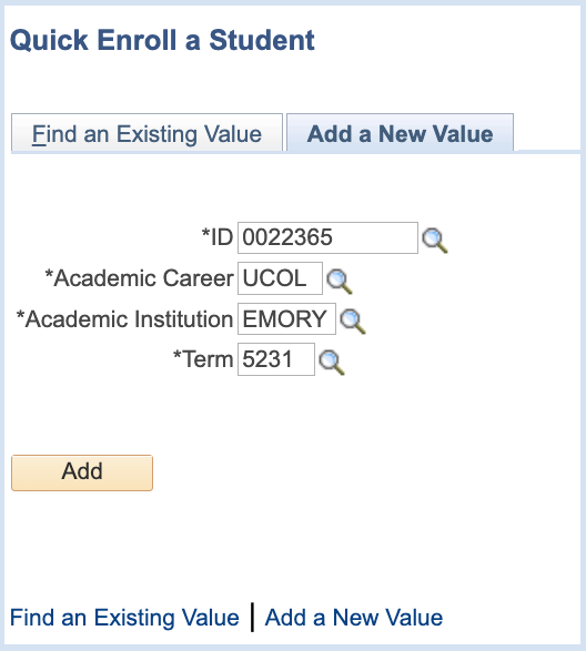 Add/Drop/Swap: Quick Enroll | Emory University | Atlanta GA